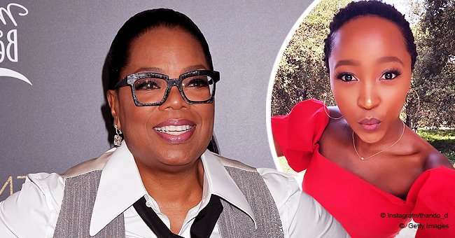 Oprah's 'Daughter-Girl' Thando Dlomo Stuns as She Poses in a Red Top (Photos)