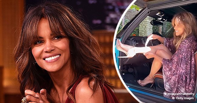 Halle Berry Displays Long Legs in a Flowy Dress While Doing a Last ...
