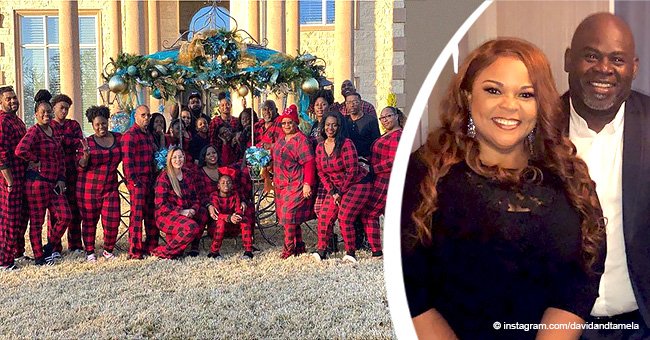 David and Tamela Mann Share Photo of Big Family Wearing Matching Red ...