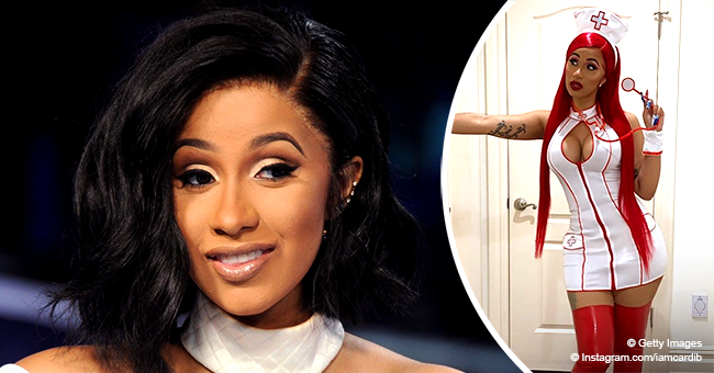 Cardi B Leaves Little to Imagination in Racy Nurse Costume & Red Wig ...