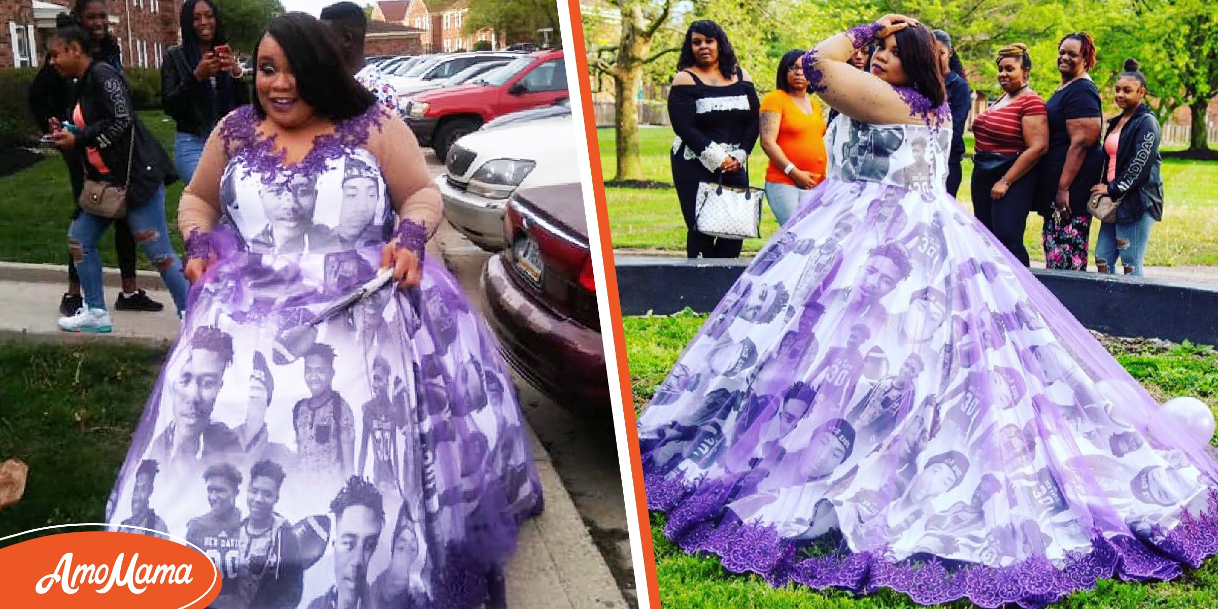 Girl Covers Dress with Photos of Deceased Brother to Fulfill His Dream ...