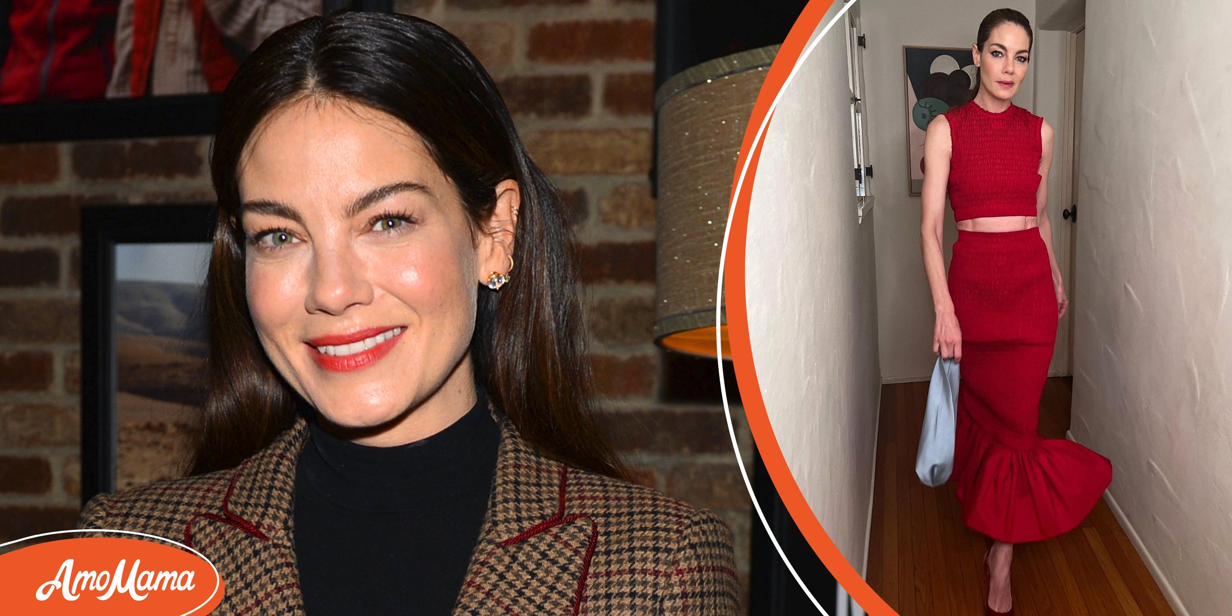 Michelle Monaghan Displays Toned Abs in Red Crop Top and Skirt for a ...