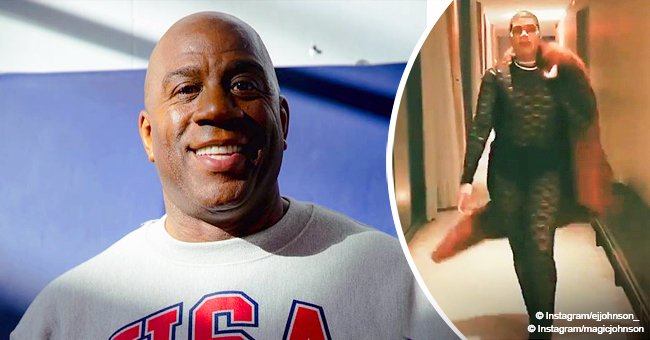 Magic Johnson's son grabs attention, showing his curves in tight ...