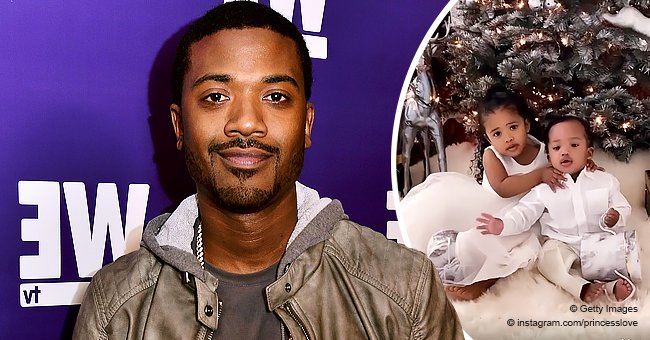 Check Out Ray J's Son & Daughter Posing in Front of a Christmas Tree in ...