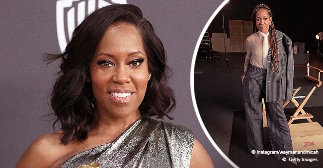 Check Out Regina King's Sophisticated Style in a Black & White Striped ...