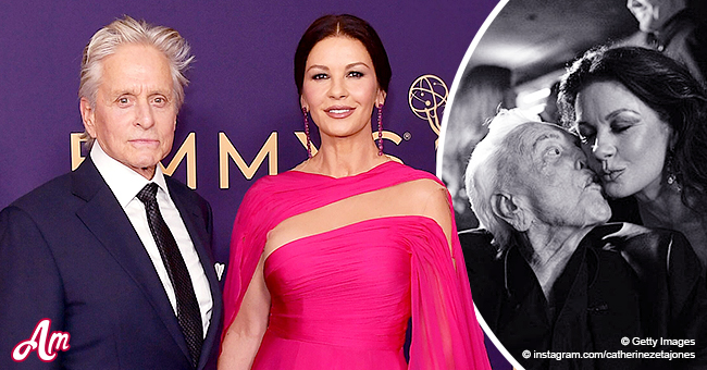 Catherine Zeta-Jones Shares Affectionate Kiss with Her Father-In-Law ...