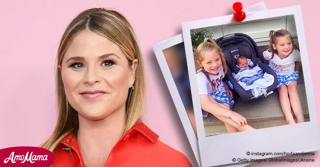 Jenna Bush Hager’s Newborn Son Hal Sleeps between His Little Sisters in ...