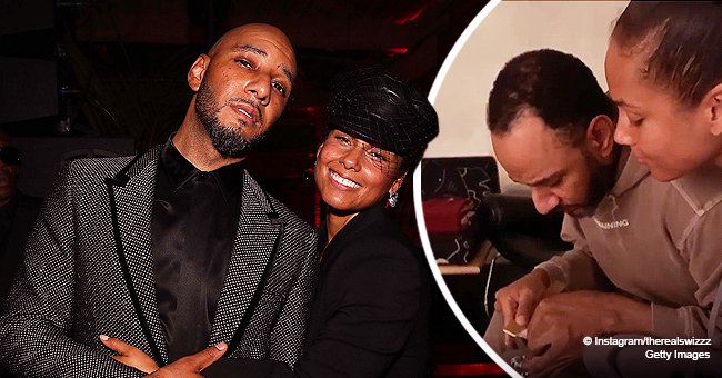 Swizz Beatz Gives Wife Alicia Keys Manicure on 33rd Day of Quarantine