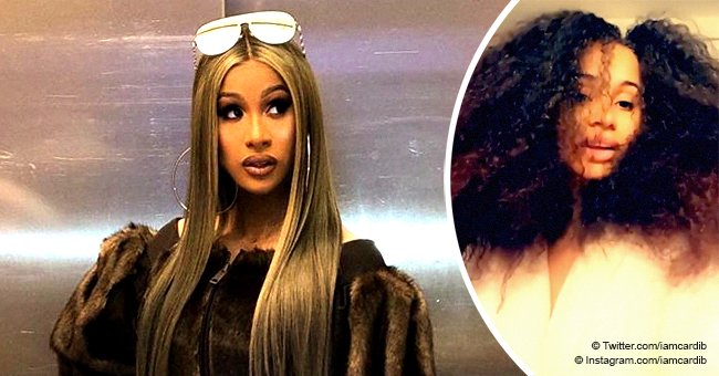 Cardi B Proudly Shares Video of Voluminous Natural Hair before Washing It
