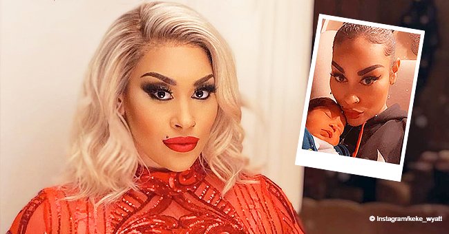 Keke Wyatt Poses with Newborn Son & 10th Child Ke'Riah in Cute Photos