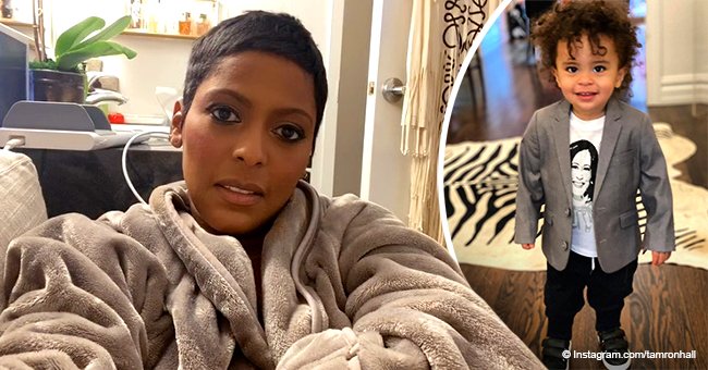 Check Out Tamron Hall's Son Moses' Chic Oufit as He Dons a Gray Suit ...