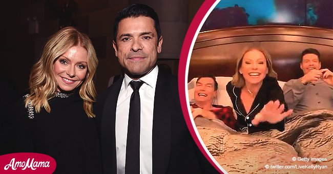 Kelly Ripa Gets in Bed with 'Live' Co-Host Ryan Seacrest & Jerry O ...