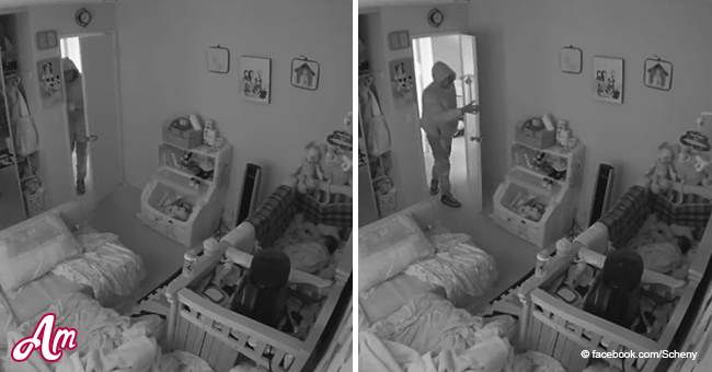 Chilling Moment Burglar Creeps through a Home into Bedroom of Sleeping Kids