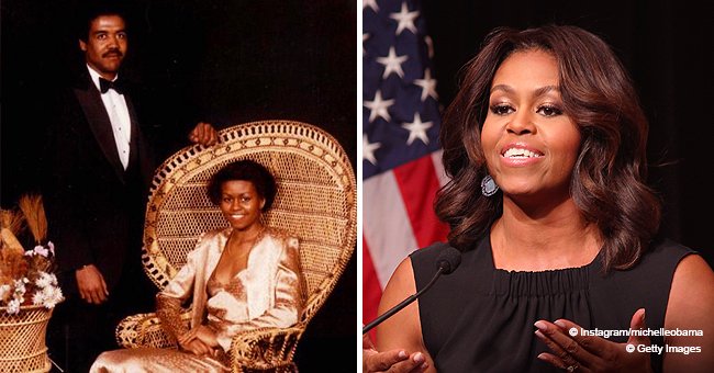 Michelle Obama Wears Gorgeous Satin Dress with High Slit in Throwback ...