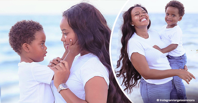 Angela Simmons Twins with Son Sutton for Photo Shoot after His Dad Was ...