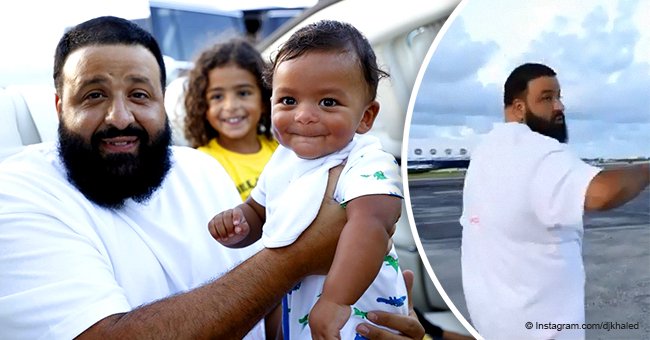 DJ Khaled Picks up His Family after They Arrive on a Private – See the ...