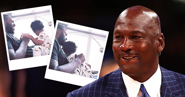 Michael Jordan's Grandson Shows Natural Afro Playing With Dad in New ...