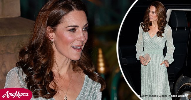 Kate Middleton Dazzles in $2,100 Metallic-Knit Dress with Sheer Sleeves ...