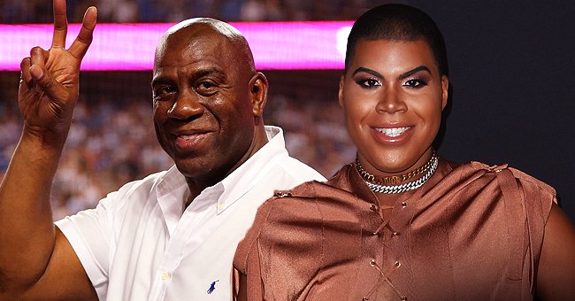 Magic Johnson's Son EJ Flaunts Body in Brown Minidress with Deep ...