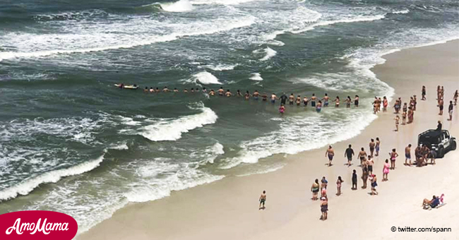 Dozens of People Form Human Chain to Rescue Swimmers at Panama City ...