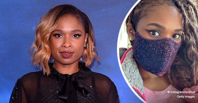 Jennifer Hudson Tries on Sparkly Blue Mask at Home Amid Quarantine