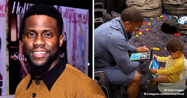 Kevin Hart's Baby Son Kenzo Copies Dad's Pose & Sits on Potty Training ...