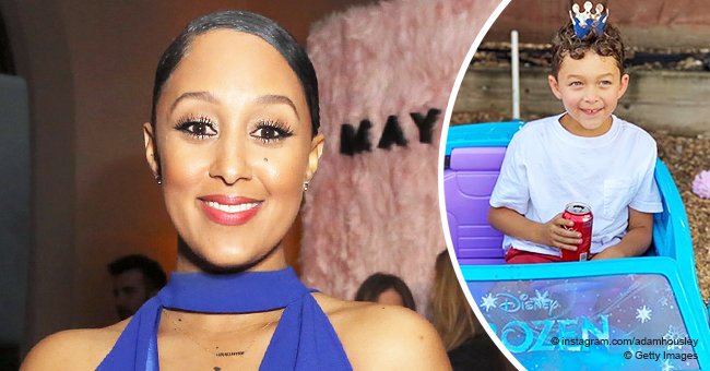 Tamera Mowry's Son Aden Poses in a Crown & Drives Blue Car at a Girls ...