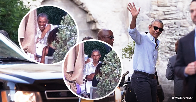 Barack Obama's Happy Face While Dining with Michelle & Pals during ...