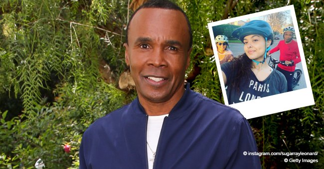Boxing Legend Sugar Ray Leonard Enjoys a Family Bike Ride with His Wife ...