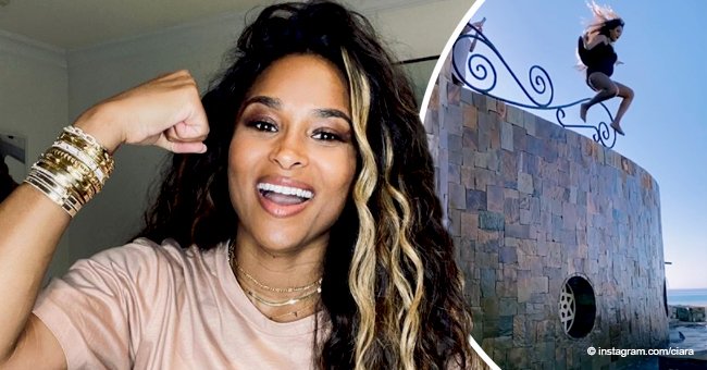 Watch Ciara Conquer Her Fears as She Bravely Jumps into Pool from ...