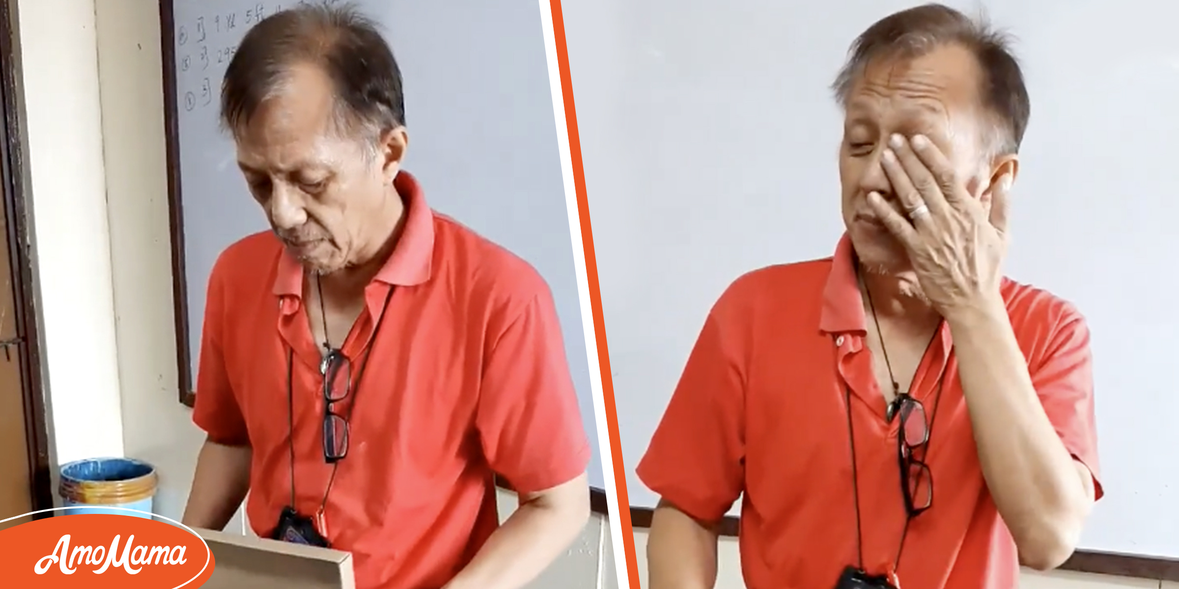 Teacher Raising Sick Child Cries When He Opens a Box His Students Give Him