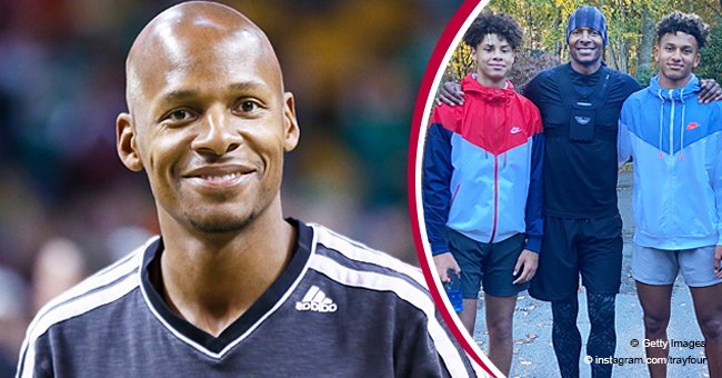 Ray Allen Hugs His Eldest Son as They Pose for a Pic after Training ...