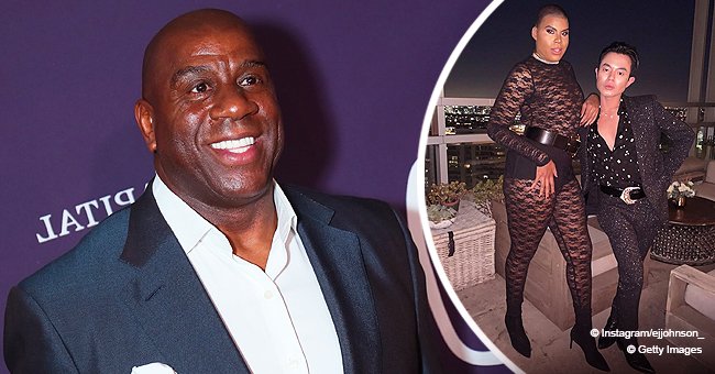 Magic Johnson's Son EJ Flaunted His Figure in Lace Jumpsuit & Black Heels in Valentine's Day Photo