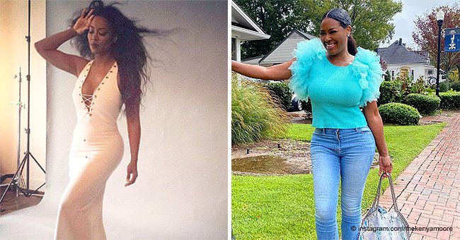 Kenya Moore Shows off Fit Figure in Throwback Photo Posing in a Long ...
