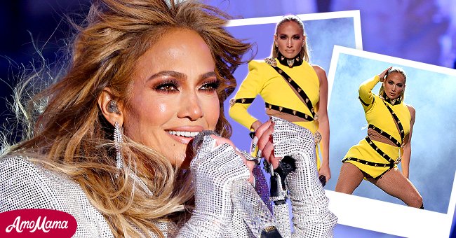J Lo Stuns in a Cut-Out Lemon Yellow Mini Dress and Colorful Neon ...