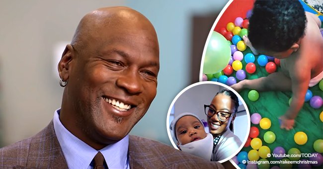 Michael Jordan's Grandson Plays with Colorful Balls after Celebrating ...