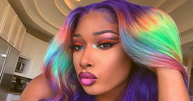 Megan Thee Stallion Rocks Rainbow Wig and Bright Makeup in a Post ...