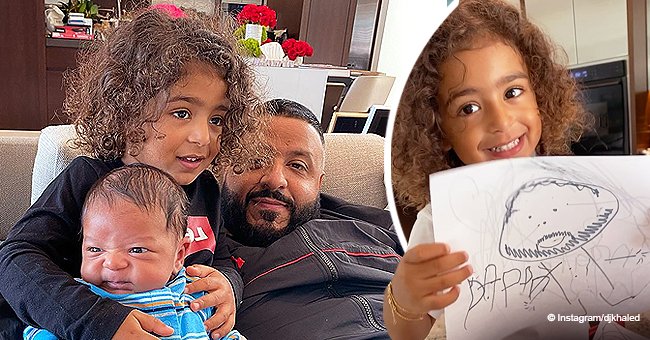 Dj Khaled's Adorable Baby Son Aalam Shows His Drawing of Dad in Video ...