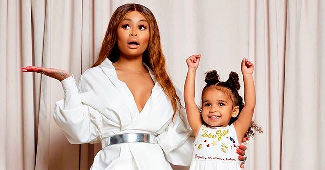 Blac Chyna Wore Low-Cut Velvet Dress with Thigh-High Slit as She ...