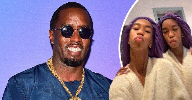 Diddy's Twin Daughters Mirror Each Other In Matching Purple Bonnets in ...