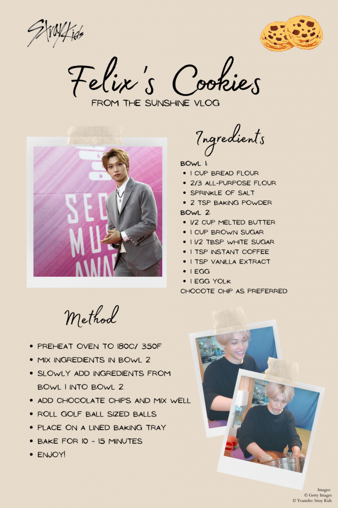 Cooking With Celebs: Stray Kids Felix's Cookie Recipe From The Sunshine ...