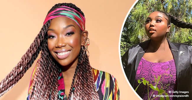 Brandy's Daughter Sy'rai Looks like Her in Purple Snake-Print Top and ...