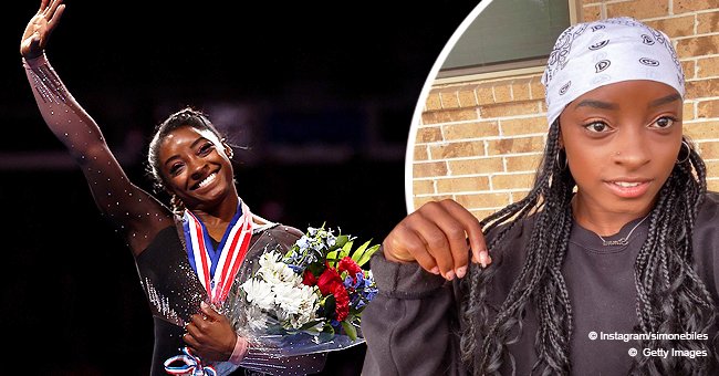 Simone Biles Rocks Cute Name Chain and White Bandana and Says She Is ...